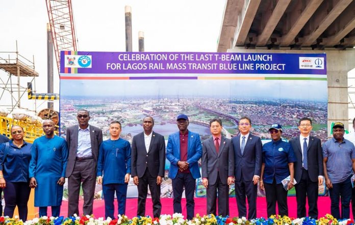 Lagos Blue Rail Line Nears Completion, as Engineers Launch Final Track Beam - Yinksmedia ...